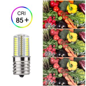 DiCUNO E17 LED Bulb Dimmable, Under Microwave Oven Appliance Light, 4W (30W Incandescent Equivalent), Daylight White 6000K, AC110-130V for Stove Top Lights, Kitchen Lighting (2-Pack)