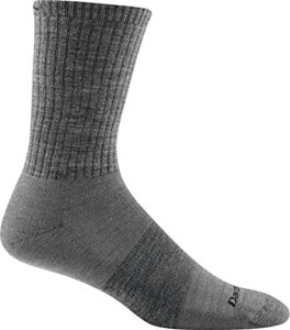 darn tough 1680 men's merino wool standard issue crew height light socks, medium gray, medium (8-9.5)