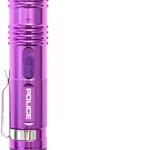 POLICE M12 Aluminum Stun Gun with LED Flashlight, Purple