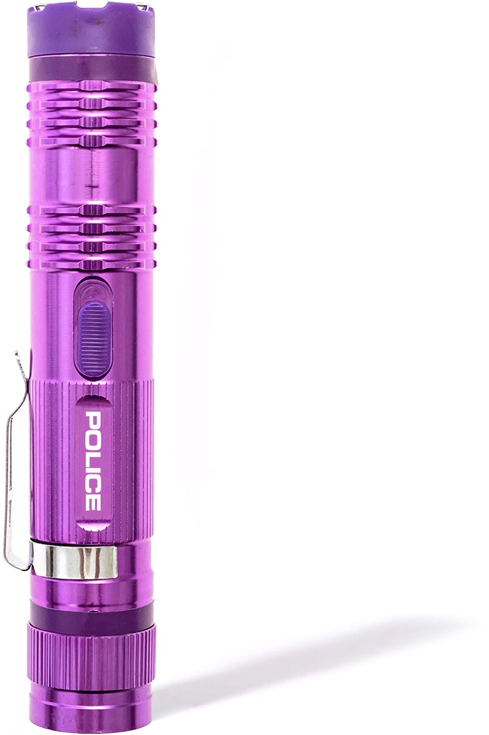 POLICE M12 Aluminum Stun Gun with LED Flashlight, Purple