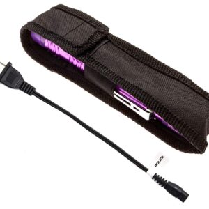 POLICE M12 Aluminum Stun Gun with LED Flashlight, Purple