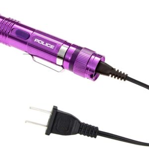 POLICE M12 Aluminum Stun Gun with LED Flashlight, Purple