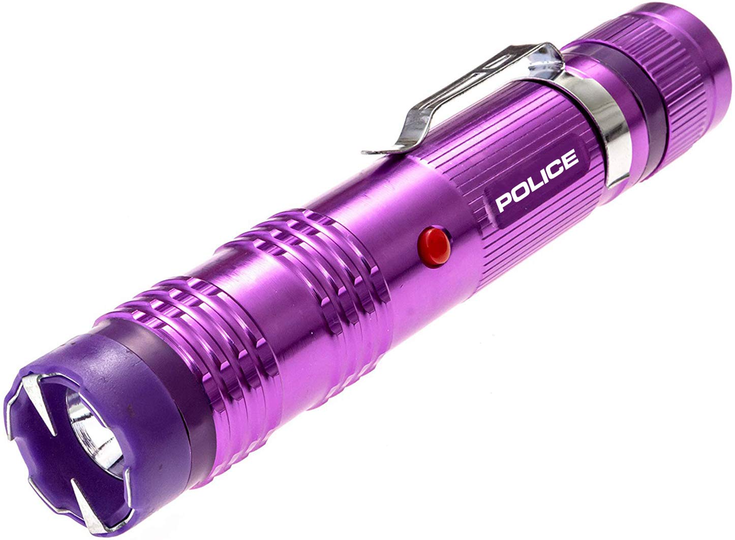 POLICE M12 Aluminum Stun Gun with LED Flashlight, Purple