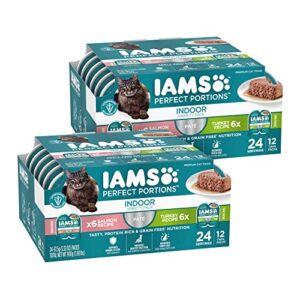 iams perfect portions healthy grain free variety pack wet cat food, 2.6 oz, 24 count (pack of 2).