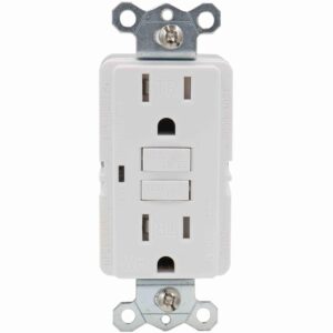 baomain gfci outlet receptacle 15amp. 120vac 60hz weather-resistant, ground fault circuit interruptor, gfi ul&cul listed white