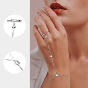 IVYRISE Ring Bracelet Slave Bracelets for Women 925 Sterling Silver Link Chain Bracelet Adjustable Elegant Jewelry for Girls