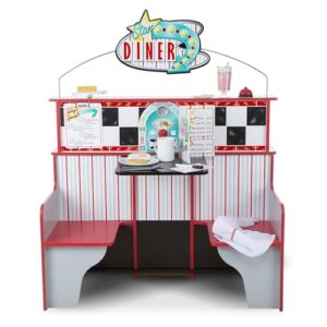 melissa & doug double-sided wooden star diner restaurant play space