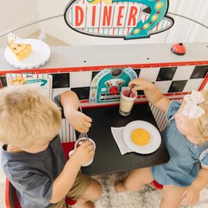 Melissa & Doug Double-Sided Wooden Star Diner Restaurant Play Space