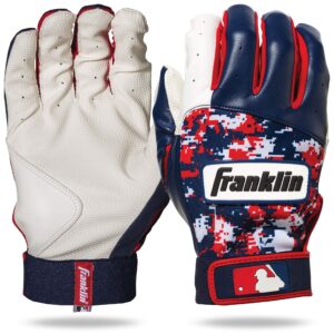 franklin sports mlb digitek baseball batting gloves - white/navy/red digi - adult x-large