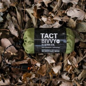 Tact Bivvy® 2.0 HeatEcho® Emergency Sleeping Bag, Compact Ultra Lightweight, Waterproof, Thermal Bivy Cover, Emergency Shelter Survival Kit – w/Stuff Sack, Carabiner, Survival Whistle + ParaTinder