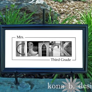 Personalized Teacher Gift - Teacher End of Year Gift - Custom Teacher Gift using Alphabet photography - UNFRAMED