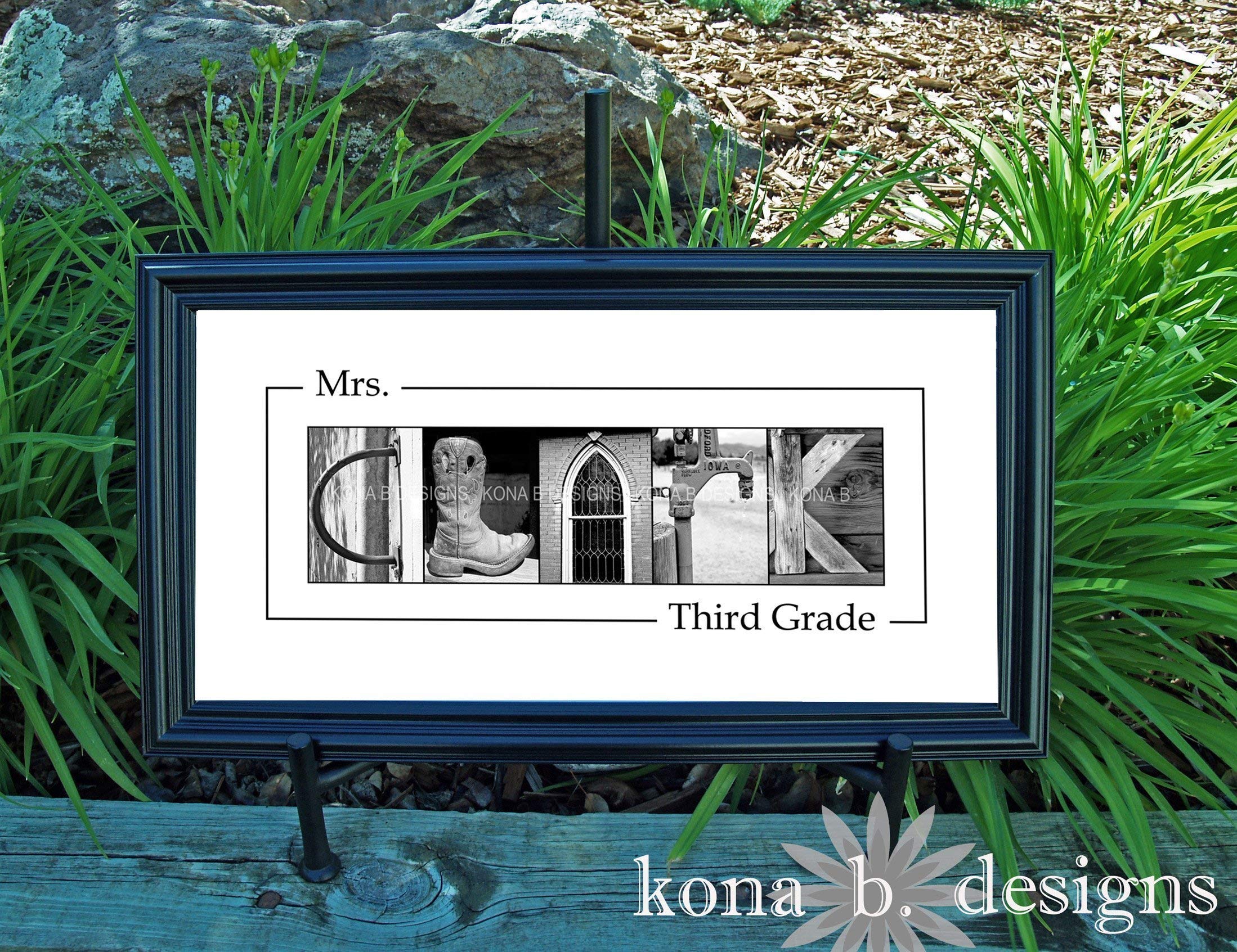 Personalized Teacher Gift - Teacher End of Year Gift - Custom Teacher Gift using Alphabet photography - UNFRAMED