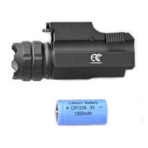 MCCC 500 Lumens LED Rail Mount Tactical Gun Flashlight Pistol Light with Strobe&Weaver Quick Release for Hunting, Black