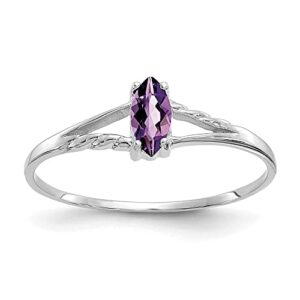 icecarats 10k white gold purple amethyst ring gemstone band february birthstone jewelry size 6