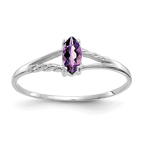 IceCarats 10K White Gold Purple Amethyst Ring Gemstone Band February Birthstone Jewelry Size 6