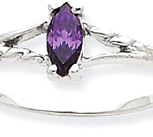 IceCarats 10K White Gold Purple Amethyst Ring Gemstone Band February Birthstone Jewelry Size 6