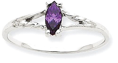 IceCarats 10K White Gold Purple Amethyst Ring Gemstone Band February Birthstone Jewelry Size 6