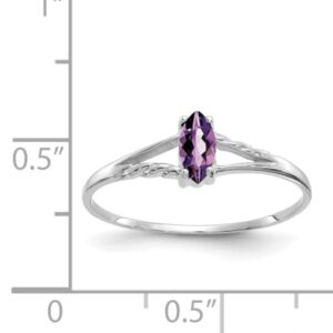 IceCarats 10K White Gold Purple Amethyst Ring Gemstone Band February Birthstone Jewelry Size 6