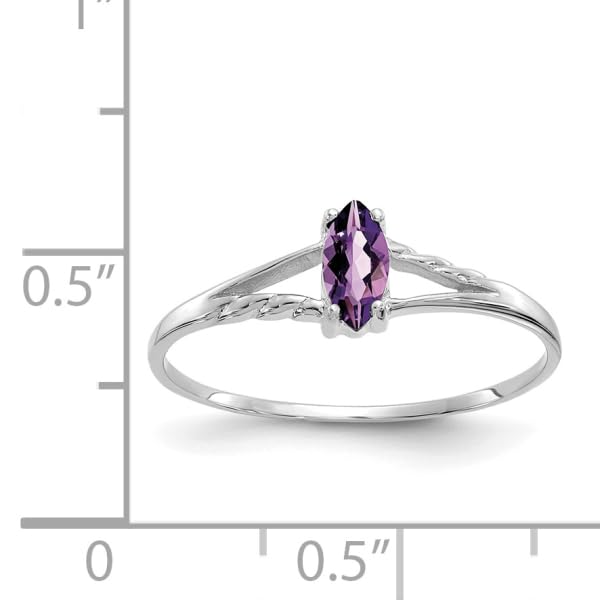 IceCarats 10K White Gold Purple Amethyst Ring Gemstone Band February Birthstone Jewelry Size 6