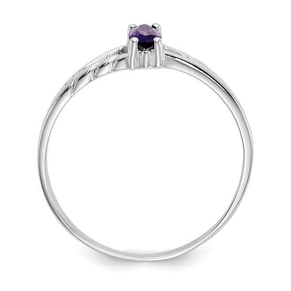 IceCarats 10K White Gold Purple Amethyst Ring Gemstone Band February Birthstone Jewelry Size 6