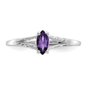 IceCarats 10K White Gold Purple Amethyst Ring Gemstone Band February Birthstone Jewelry Size 6