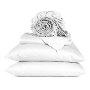 urbanhut 800 thread count egyptian cotton sheets king size, long staple bed sheets, 4 pc bed sheet sets for king size bedding, sateen weave luxury hotel bed sheets fits 16" deep pocket - white