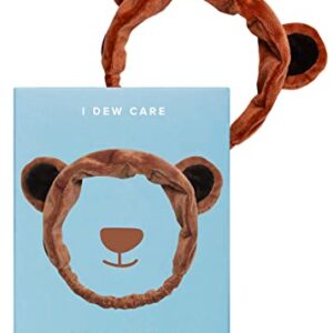 I DEW CARE Face Wash Headband - Brown Bear | Animal Head band for Face Washing & Skincare, Spa Day, Soft & Fuzzy, Cute for Makeup, Shower, Teen Girls Stuff, Teddy Bear Ears, Gift (1 Count)