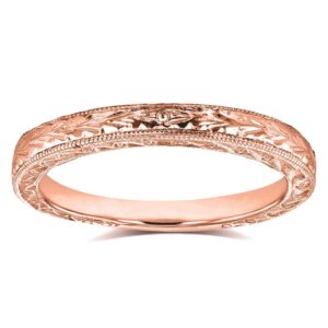 kobelli antique style engravings wedding band in 14k rose gold, size 7, rose gold