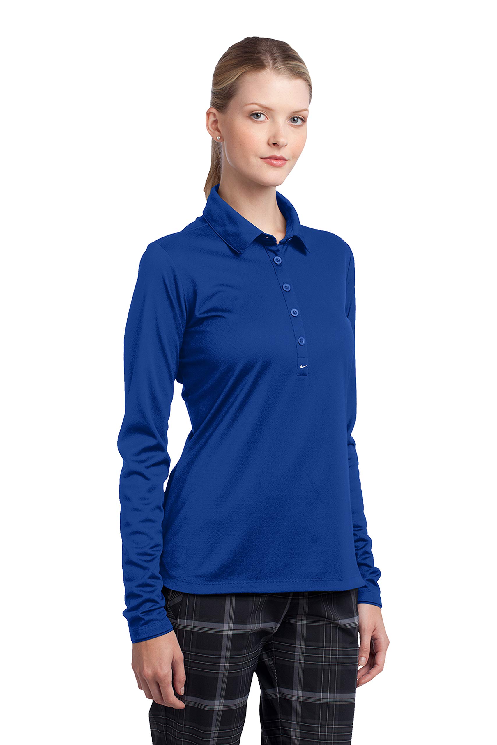 Nike Golf Ladies Long Sleeve Dri-FIT Stretch Tech Polo. 545322 Blue Sapphire L