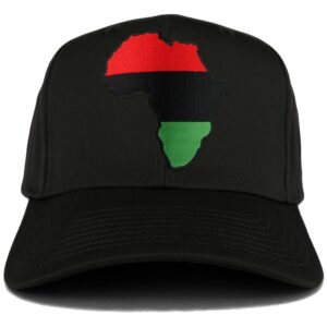 red black green africa map embroidered iron on patch adjustable baseball cap - black