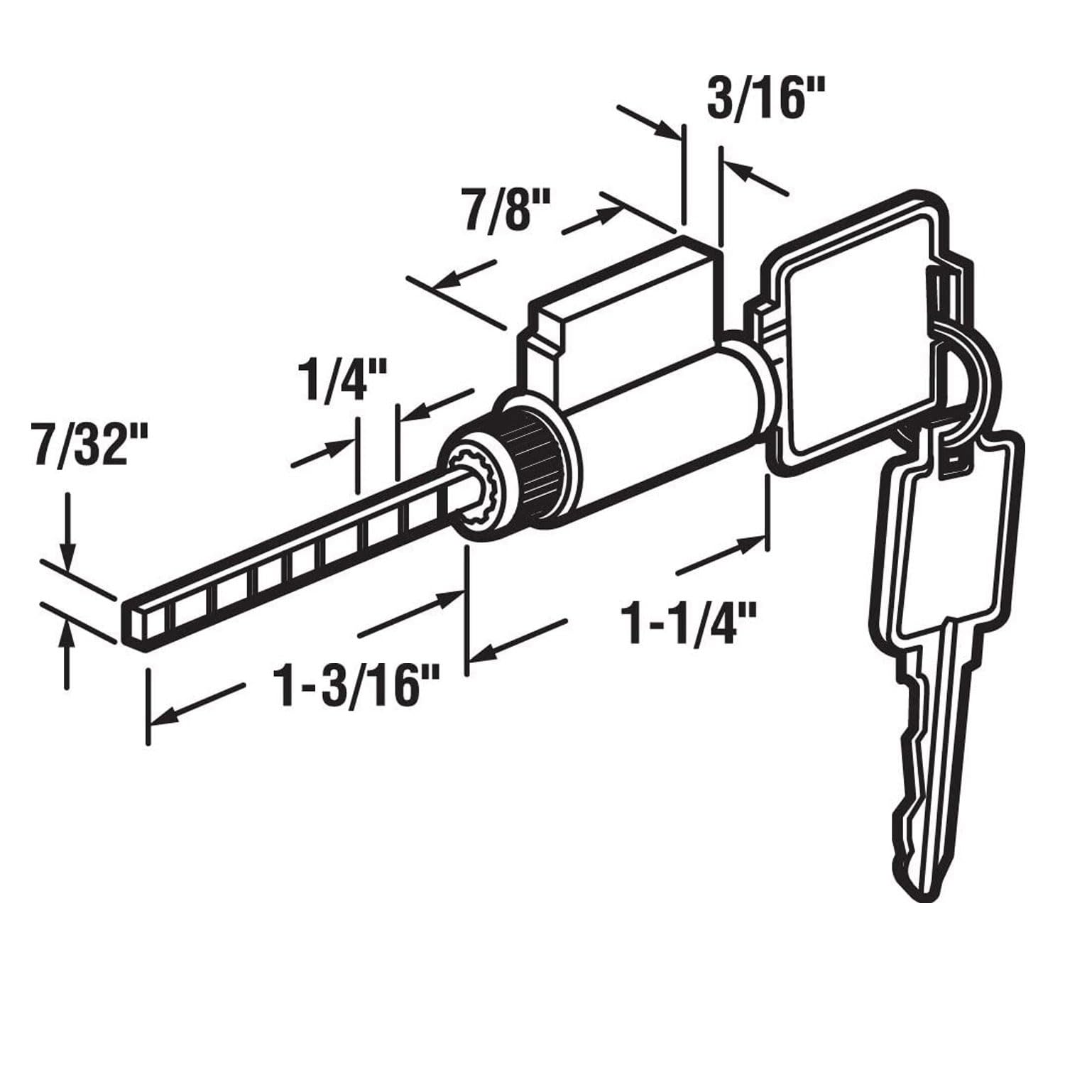 Replacement Keyed Cylinder for Sash Controls Patio Handle Sets - Keyed Alike | Sliding Door Cylinder Lock, Weiser, 5-Pin Tumbler Lock (Pack of 1)