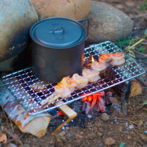 Combo 2-Pack - The Original Bushcraft Grill - Welded Stainless Steel High Strength Mesh (Campfire Rated) - Expedition Research LLC