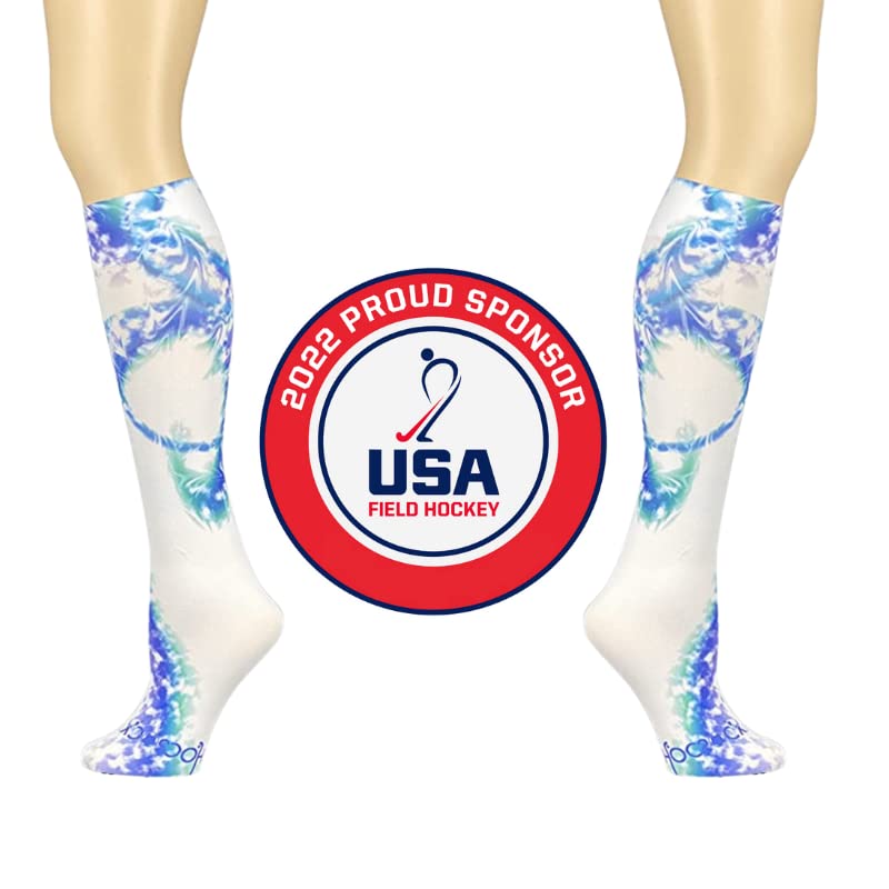 Hocsocx Simple Swirl Socks Performance Liner Moisture-Wicking Protection for Field Hockey, Ice Hockey, and Soccer