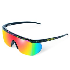 Tipsy Elves Black Neon Hundo P. Sport Style Reflective Sunglasses