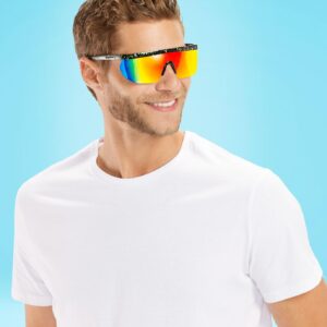 Tipsy Elves Black Neon Hundo P. Sport Style Reflective Sunglasses