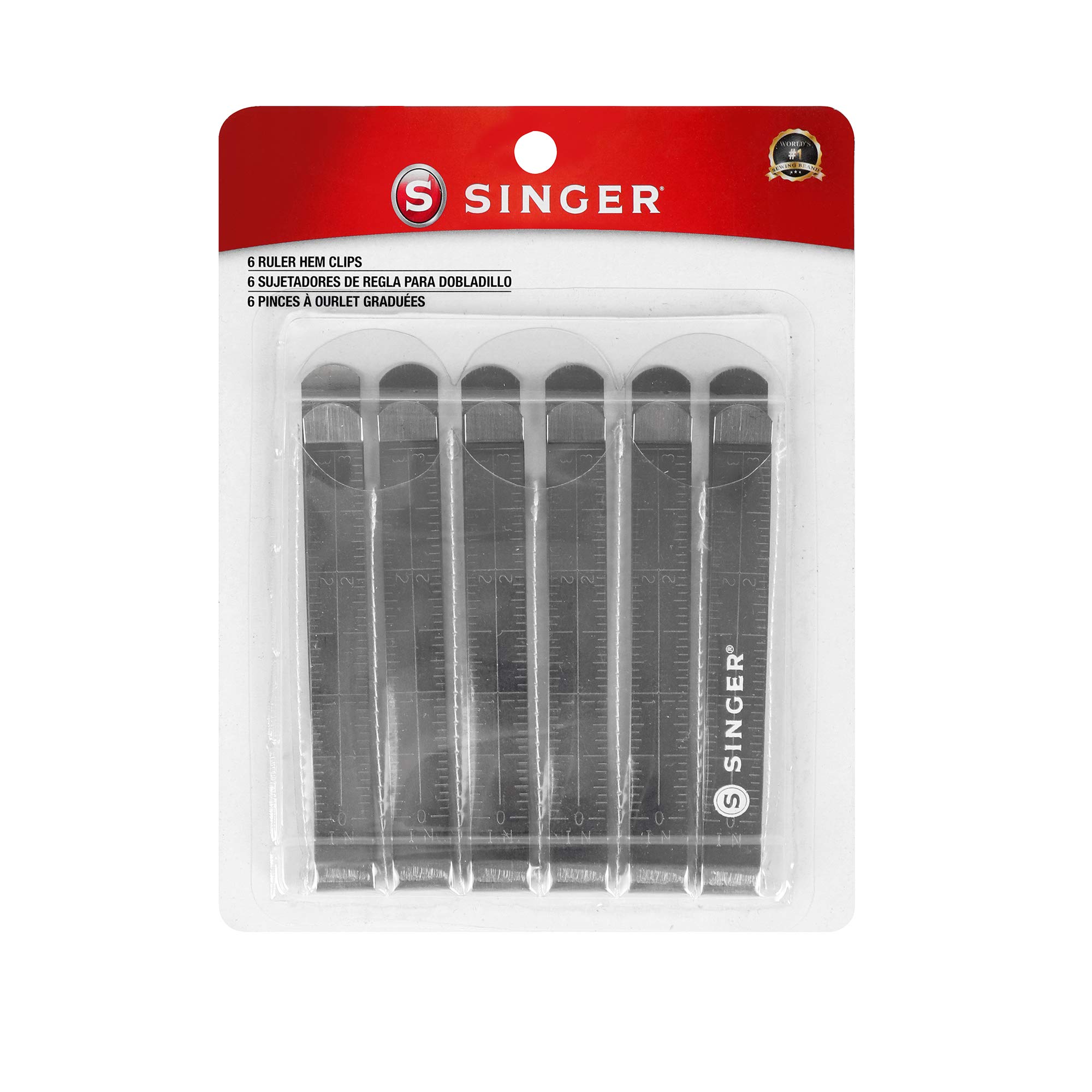 SINGER 3-Inch Stainless Steel Ruler Hem Clips