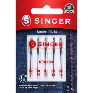 singer 04721 size 90/14 stretch sewing machine needles, 5-count