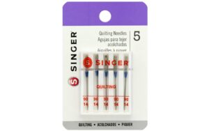 singer 04714 size 90/14 universal machine quilting needles, 5-count, white