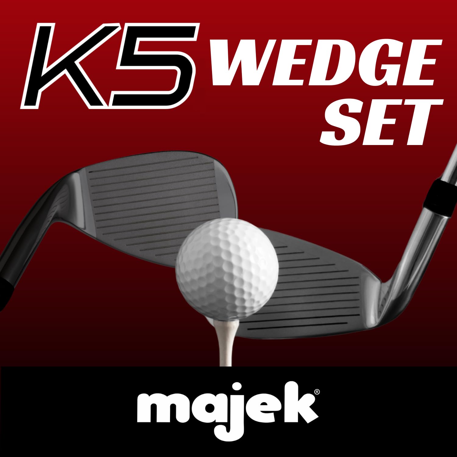 Majek Golf Men's Complete Wedge Set: 52° Gap Wedge (GW), 56° Sand Wedge (SW), 60° Lob Wedge (LW) Right Handed Regular Flex Steel Shaft