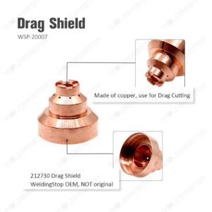 WS 212724 Electrode 219676 Nozzle 60A 212730 Shield Cap for Miller Spectrum 875 Cutter ICE-60T ICE-100T Plasma Cutting torch