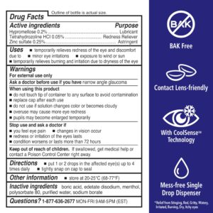 Rohto All-in-One Multi-Symptom Cooling Eye Drops, All-in-One Astringent, Lubricant & Redness Reliever Eye Drops for Irritated, Dry, Burning, Watery, Itchy, Red, Gritty Eyes, 0.4 fl oz bottle