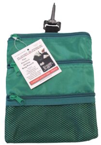 jp lann golf multi-pocket tote hand bag and valuables pouch (green)