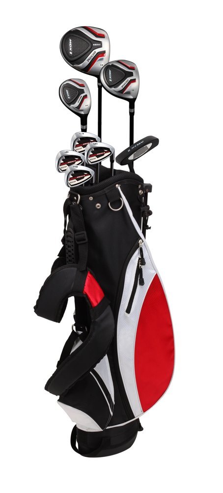 Precise Teenager Complete Golf Set Includes Titanium Driver, S.S. Fairway, S.S. Hybrid, S.S. 7-PW Irons, Putter, Stand Bag, 3 H/C's Teen Ages 13-16 Right Hand & Left Hand Available! (Right Hand)