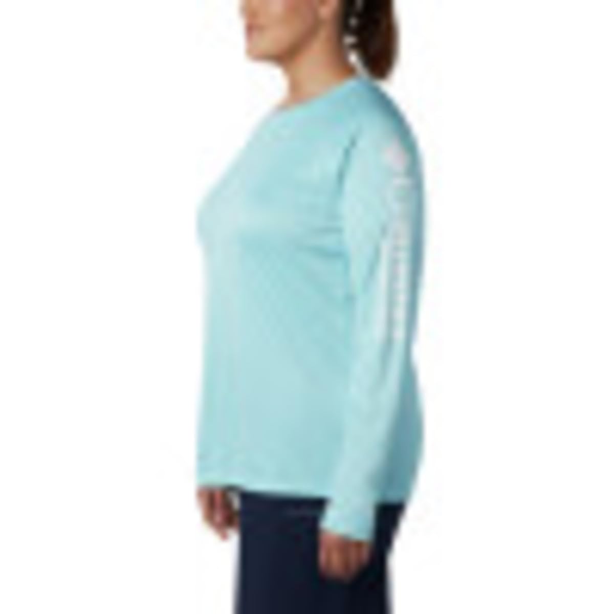 Columbia Women’s PFG Tidal Tee™ II Long Sleeve Shirt, Clear Blue/White Logo, Small