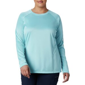 Columbia Women’s PFG Tidal Tee™ II Long Sleeve Shirt, Clear Blue/White Logo, Small