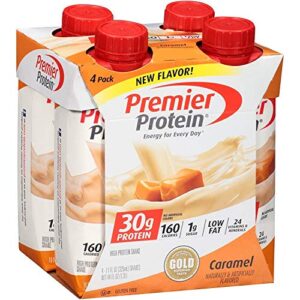 premier protein 30g protein shakes, caramel, 11 fluid ounces, 8 count