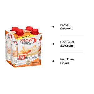 Premier Protein 30g Protein Shakes, Caramel, 11 Fluid Ounces, 8 Count