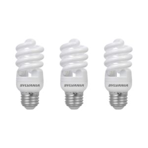 SYLVANIA CFL T2 Twist Light Bulb, 60W Equivalent, Efficient 13W, 800 Lumens, 6500K, Daylight - 3 Pack (26378)