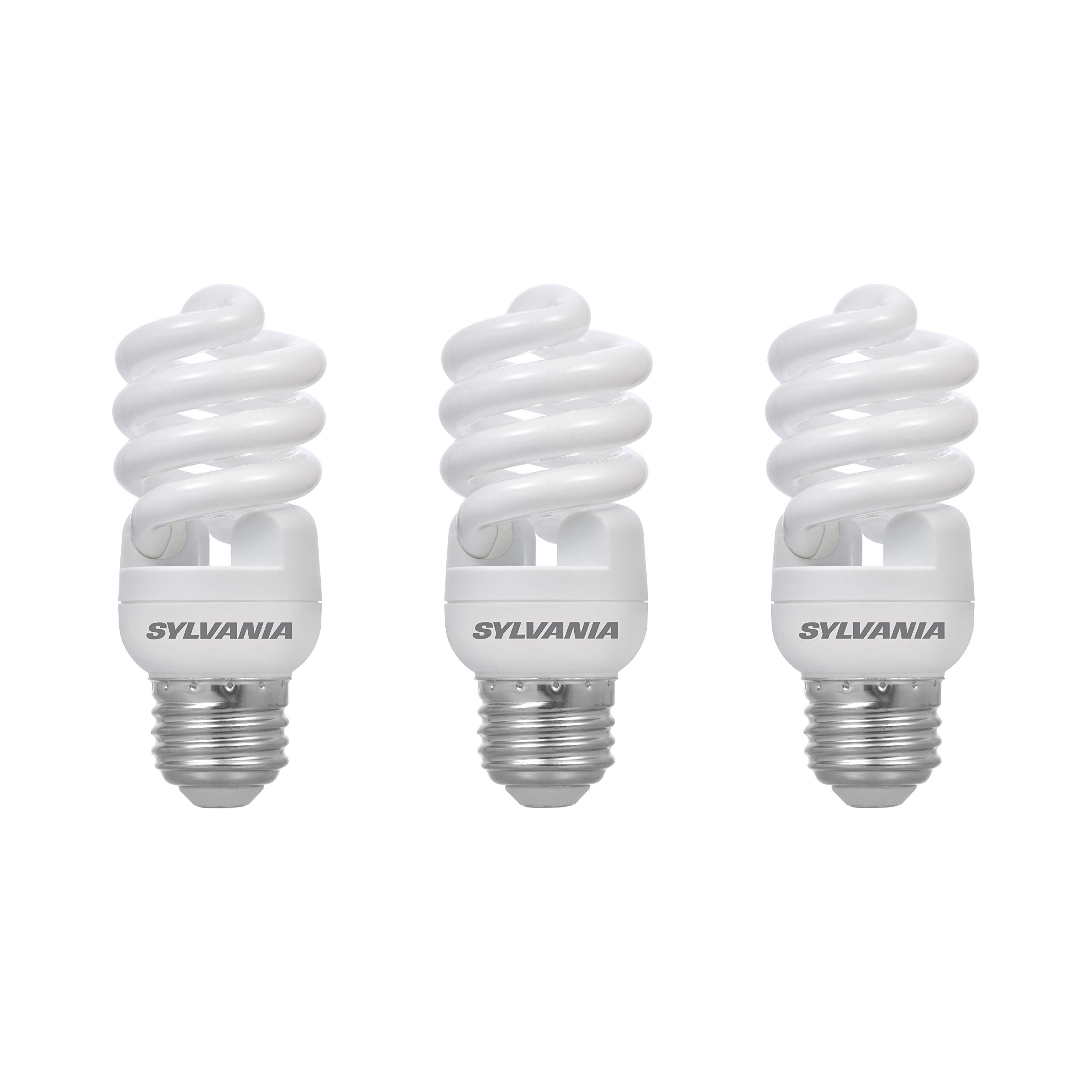 SYLVANIA CFL T2 Twist Light Bulb, 60W Equivalent, Efficient 13W, 800 Lumens, 6500K, Daylight - 3 Pack (26378)