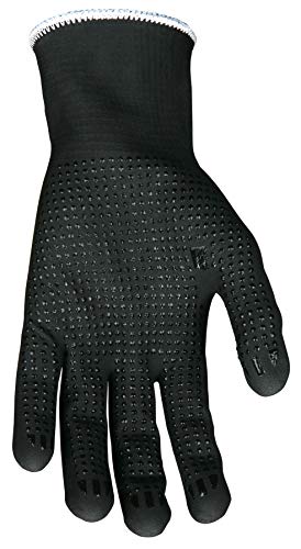 MCR Safety N96795L Ninja BNF Nitrile Gloves, ANSI Puncture 2, Abrasion 5, 15 Gauge Nylon/Spandex Shell with Full BNF Coating and Nitrile Grip Dots, 1-Pair, Large